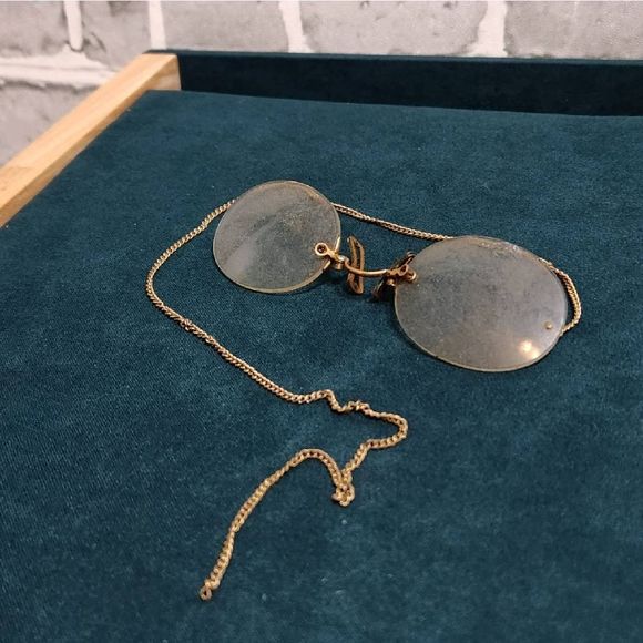 Antique | Other | Antique Spectacles Eyewear Optical Collectors Golden ...